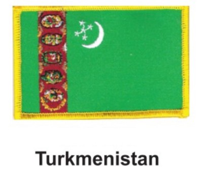 TURKMENISTAN FLAG EMBROIDERED PATCH - IRON-ON - NEW 2.5 x 3.5" FREE SHIPPING | eBay