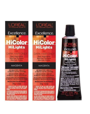 L'Oreal Excellence HiColor Red HiLights Magenta 1.2 oz for Dark Hair ...