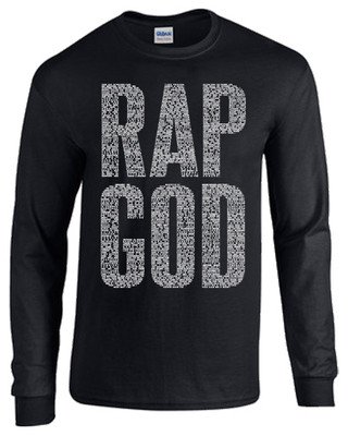 Rap God Eminem REPLICA Diamond Obey LONG SLEEVE Black Men's Tee Shirt ...