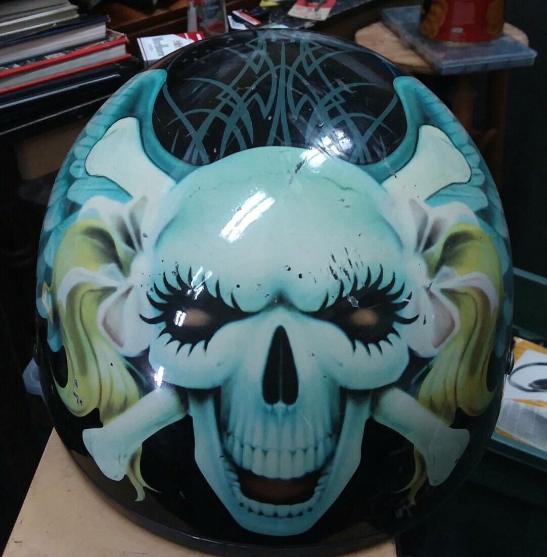 hongying dot helmet skull pigtails and wings size large | eBay