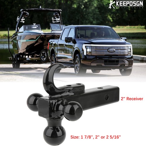 For Ford F-150 F-250 F-350 2" Receiver Trailer Hitch Tow Tri Ball Mount ...