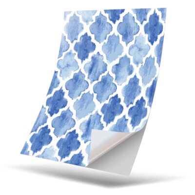 1 x Vinyl Sticker A4 - Blue Greek Pattern Watercolour #24470 | eBay UK