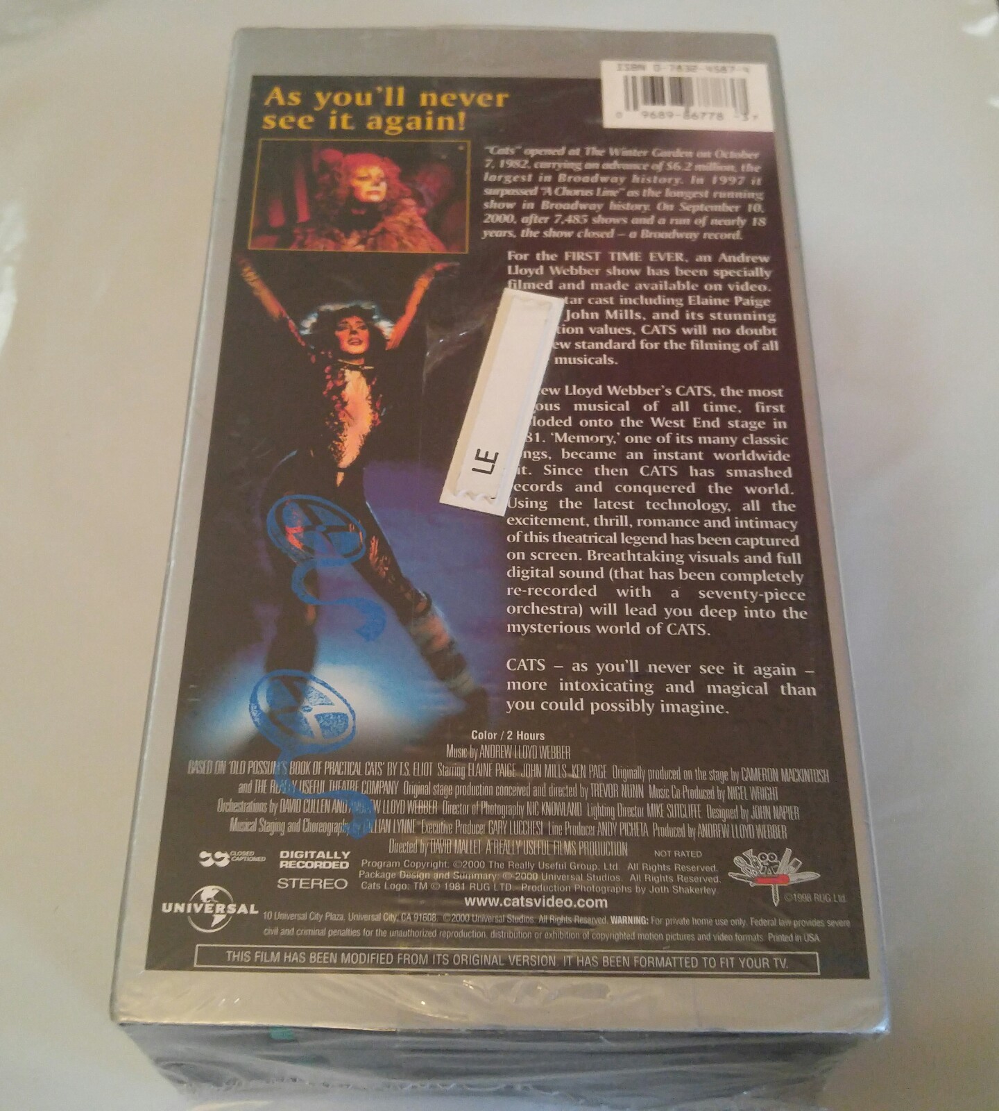 Cats The Musical Commemorative Edition 2 Tape Set VHS Broadway NEW ...