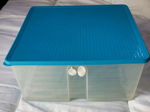 Tupperware FridgeSmart Large Square Container 34 Cups/8L Blue Lid ...