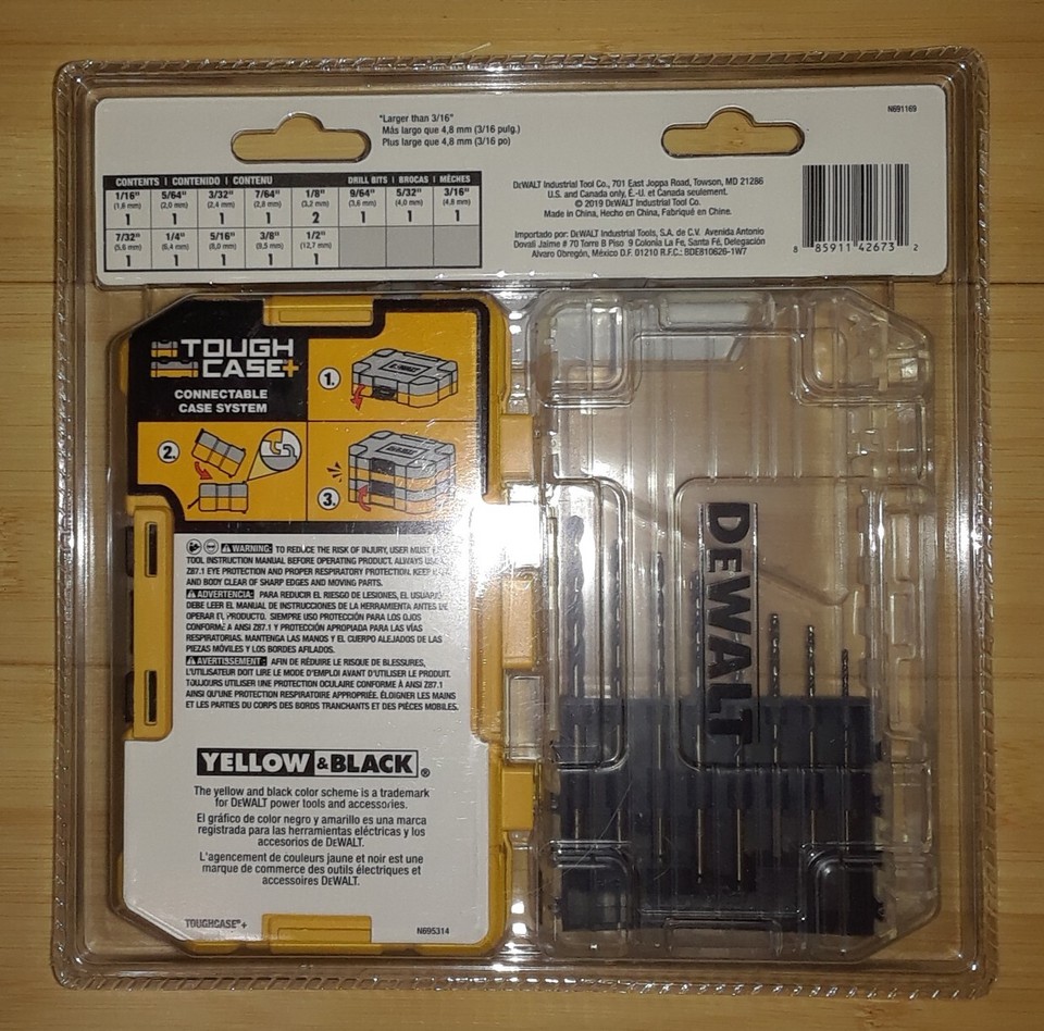 DeWalt 14-Piece (Black and Gold) DRILL BIT SET # DWA1184, UPC ...