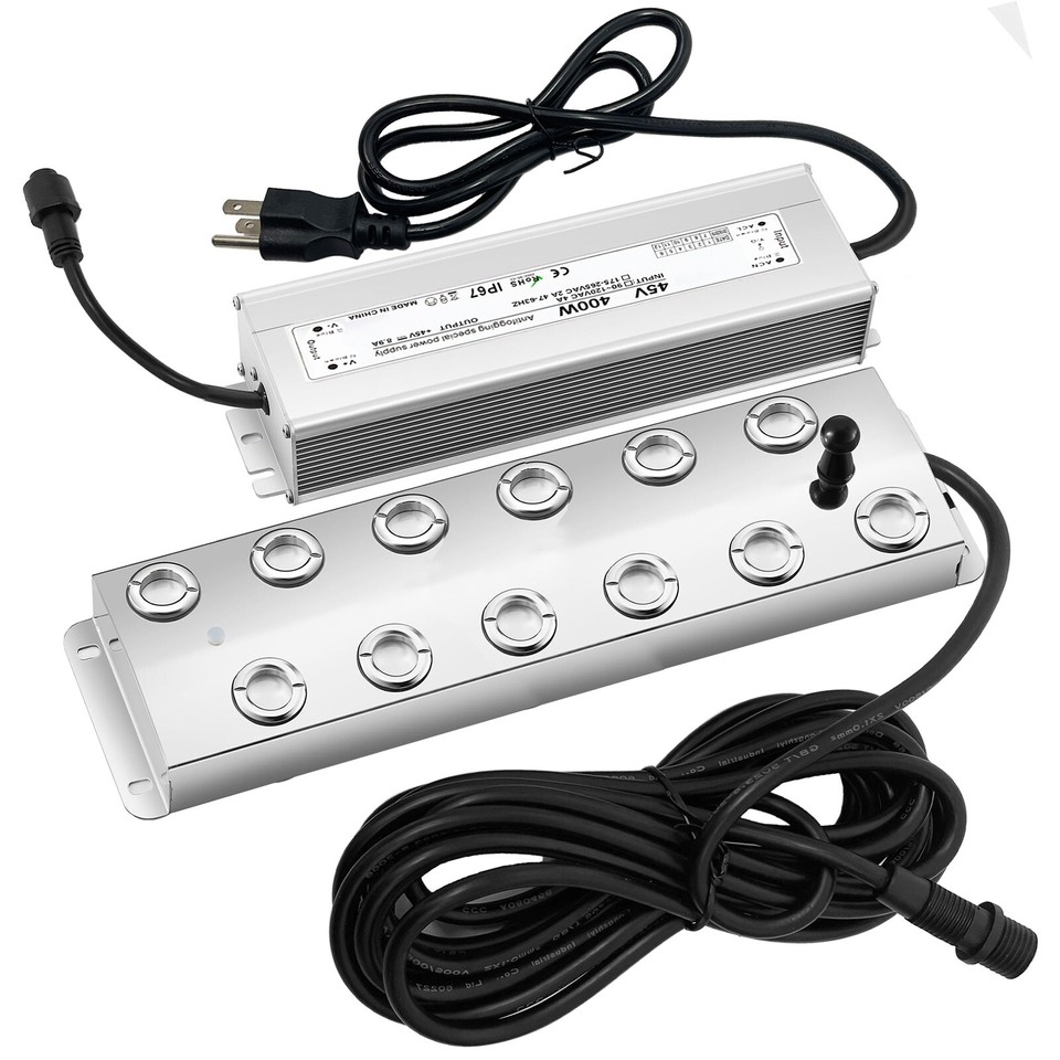 12 Heads Ultrasonic Mist Maker Fogger Humidifier w/ Rainproof ...