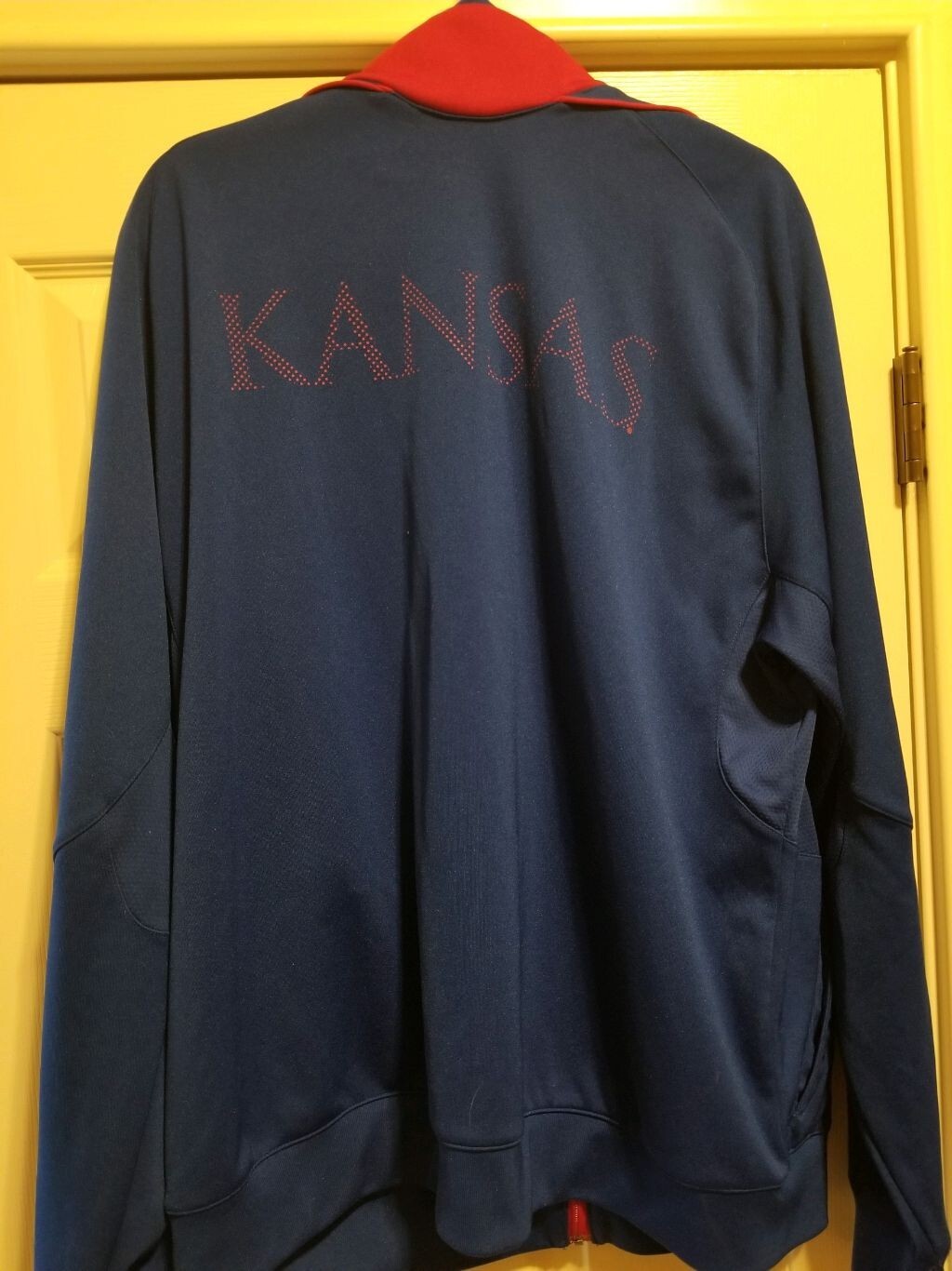 Kansas University KU Jayhawks Adidas full zip blue red jacket size L | eBay