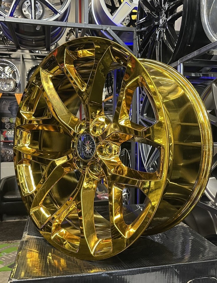 (4) 24x10 Replica F7359 6x139.7 +30mm Gold Chrome Wheels Rims | eBay