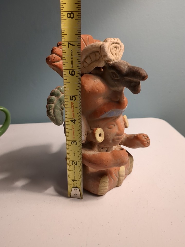 Mexico Aztec Clay Figure Sculpture Pottery Hand Made Terra Cotta Man 7 ...
