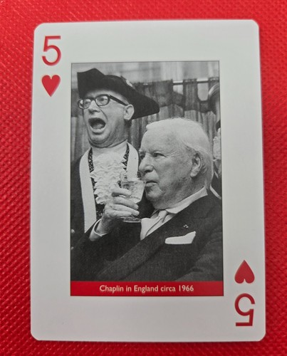 Charlie Chaplin 1966 in England Vintage Style Playing Card Classic Film ...