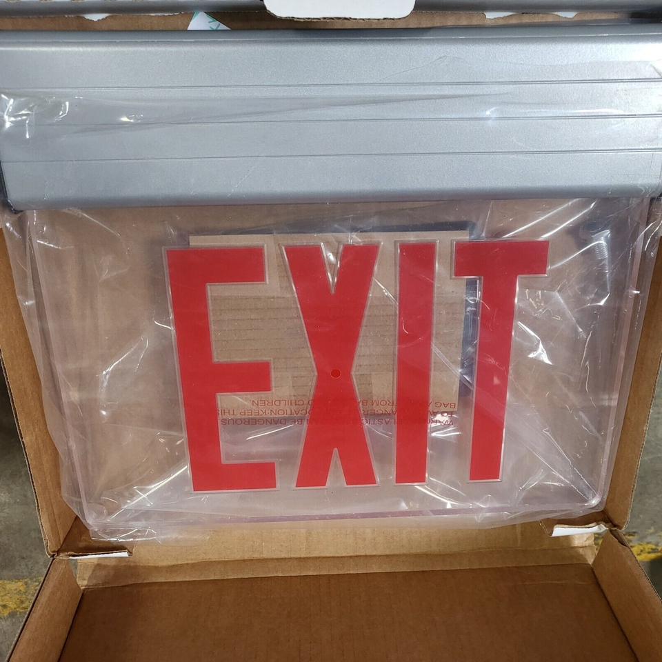 New OPEN BOX Lithonia Lighting LED Emergency Exit Sign EDG 1 R EL M6 ...