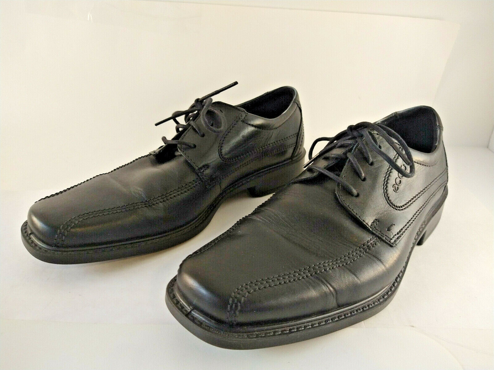 Mens Ecco Shock Point Black Leather Dress Shoes Size … - Gem