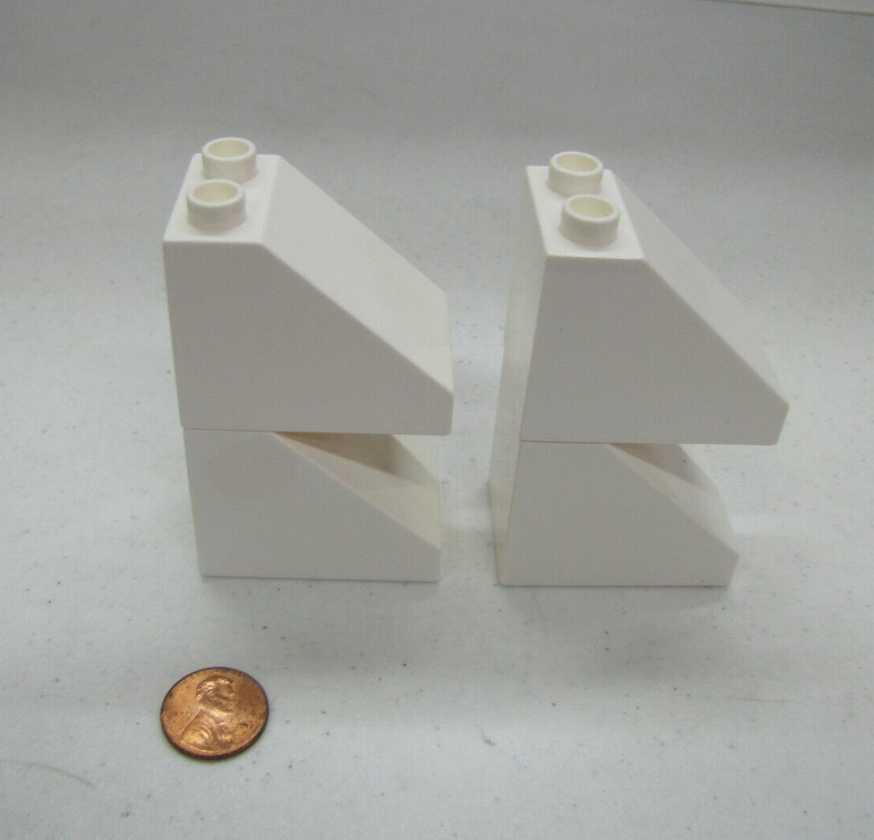 Lego Duplo White 2X3 Medium Slope Ramp Brick 4 Block Lot Building ...