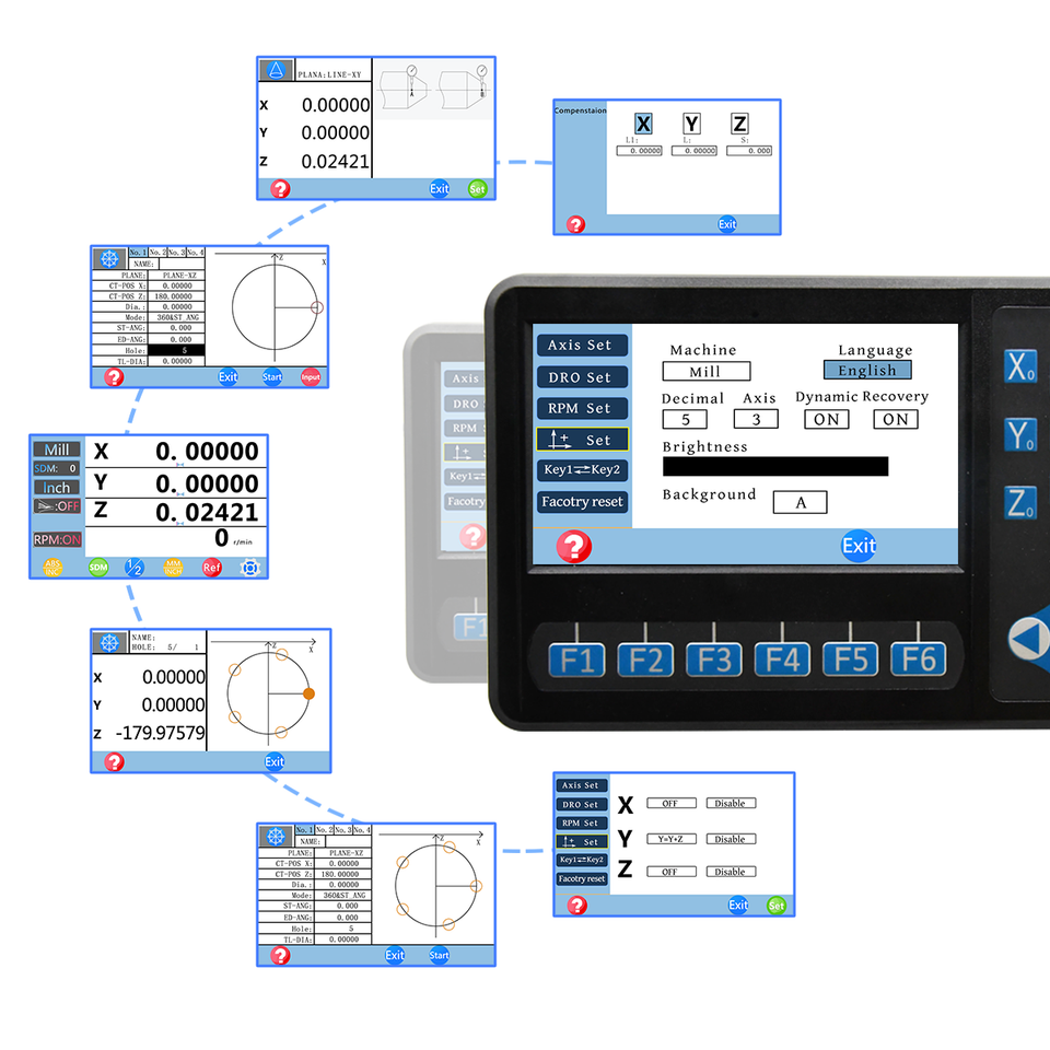 1um 3 Axis Milling CNC Digital Readout DRO Linear Glass Scale ...