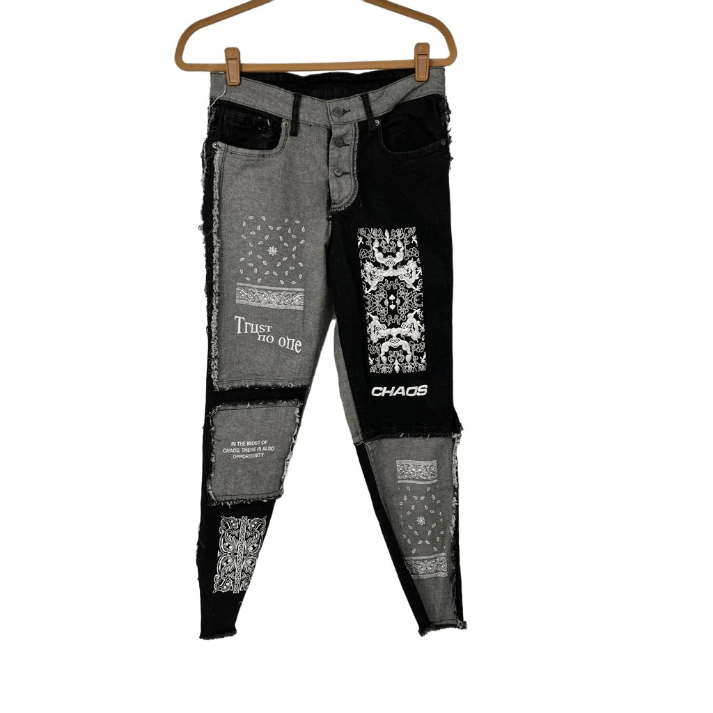 JK Attire Half Awake Graffiti Print High Waist Skinny… - Gem