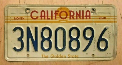 CALIFORNIA GRAPHIC GOLDEN STATE LICENSE PLATE " 3N 80896 " CA | eBay