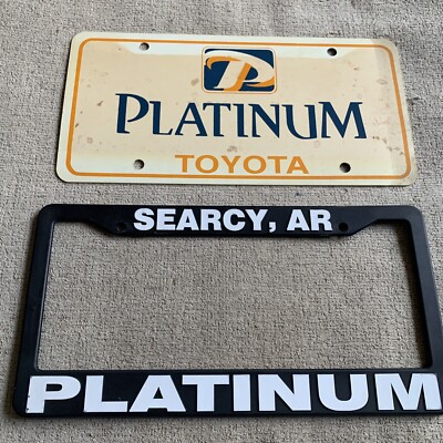 Dealership Plastic License Plate Platinum Toyota Plate And Searcy AR ...