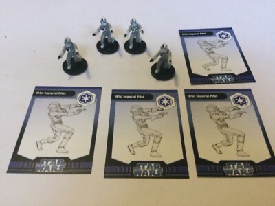 4 x 181st Imperial Pilot Star Wars Miniatures + Stat Card | eBay Australia