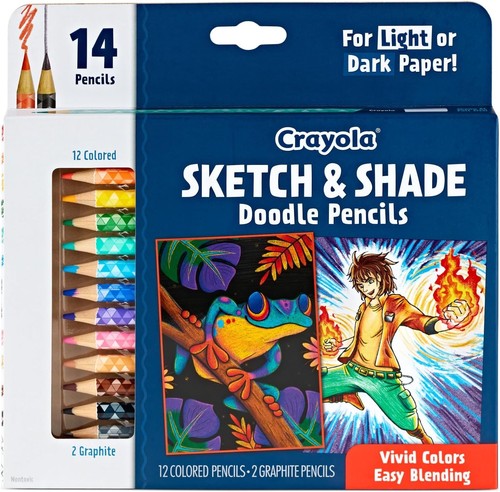 Crayola Doodle &Draw Sketch & Shade Pencils, Assorted Colors, Pack Of ...