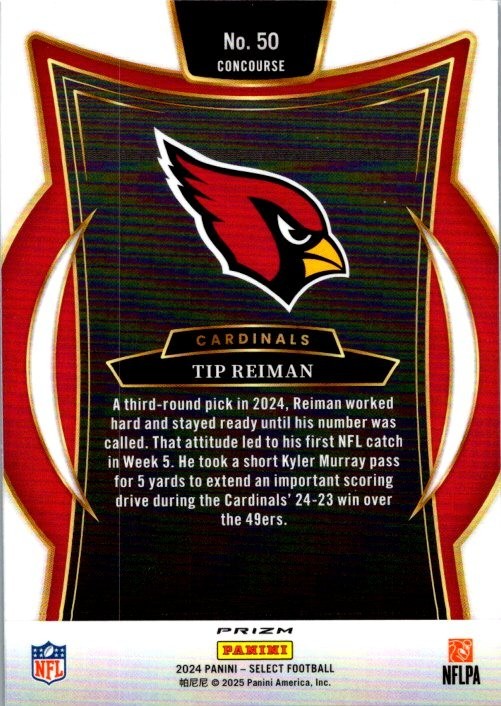 Tip Reiman 2024 Select Black Green Shock Concourse RC #50 - Cardinals ...