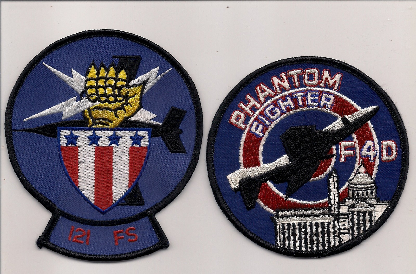 USAF 121st FS & F-4D PHANTOM FIGHTER patch set DISTRICT of COLUMBIA ANG ...