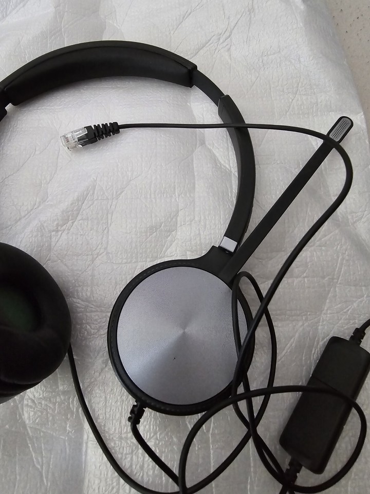 Yealink YHS36 Dual Wired Headset for IP Phone w/ QD to RJ Port Single ...