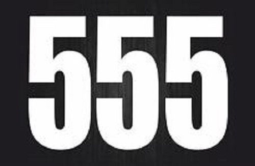 Factory # 555 AMA Graphic Black Numbers Pack of 3 Vinyl Decals 5-1/2 ...