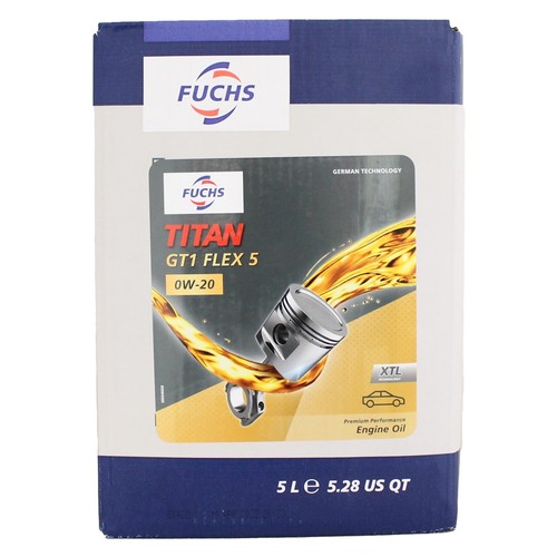 Fuchs TITAN GT1 FLEX 5 0W-20 0W20 Premium Engine Oil - 5 Litres 5L Lube ...