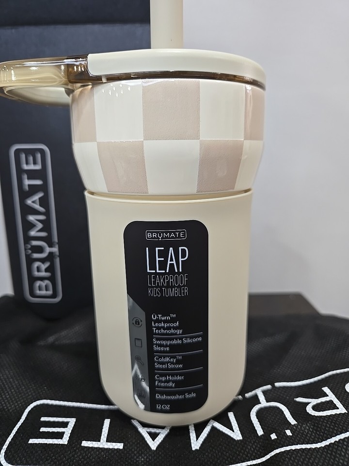 BruMate Kids Leap Tumbler / 12oz / Color: Tan Checker *read description ...