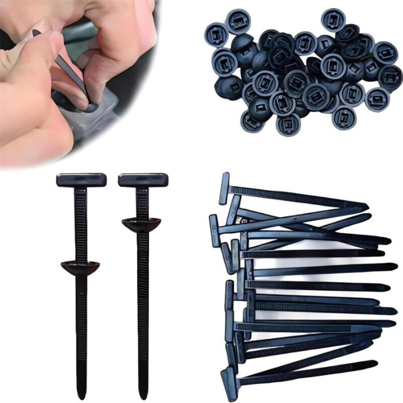 50PCS Universal Car Cable Tie BuckleLocking Zip Ties Holder With Pin ...