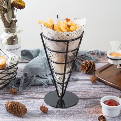 French Fries Stand Cone Snacks Display Stand Fries Baskets Chicken ...