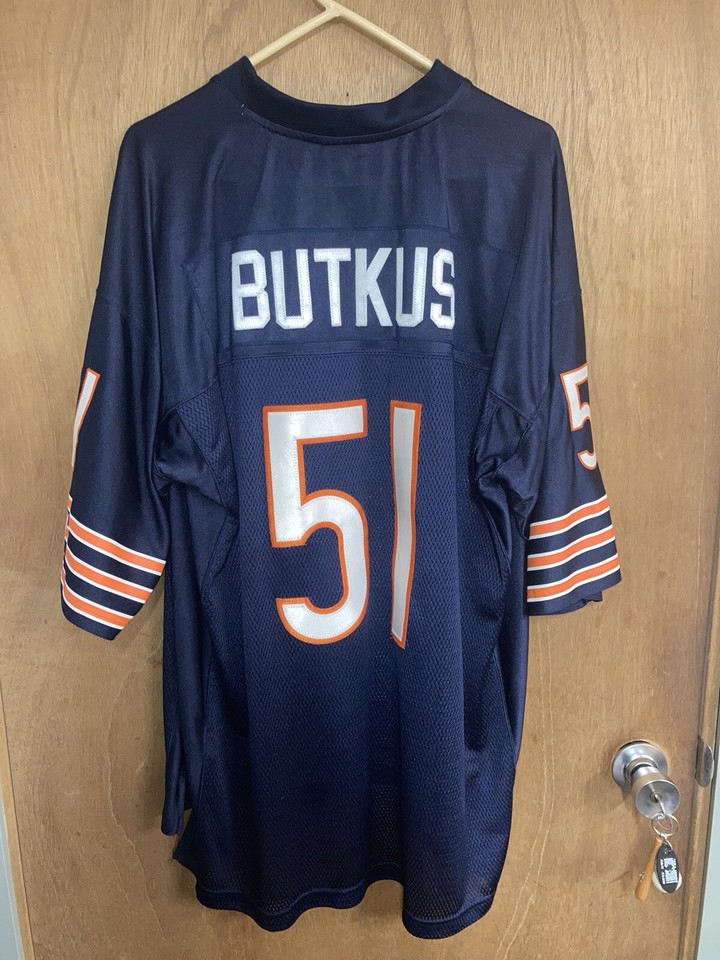 Vintage Reebok NFL Chicago Bears Dick Butkus 51 Throwback Jersey Mens ...