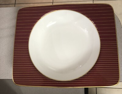80's Mikasa RADIANCE RUBY Gold Line Rectangular Bone China Salad Soup ...
