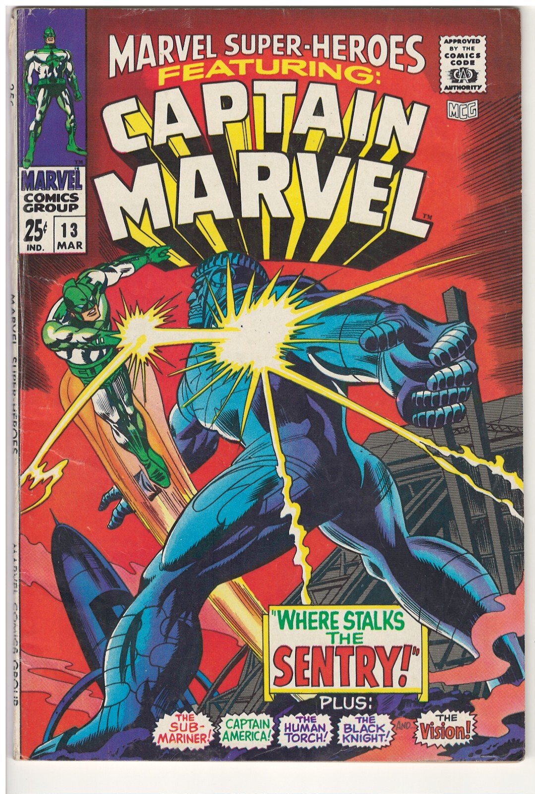 Marvel Super-Heroes #13 (VG) 1968 Marvel Comics - Captain Marvel + GA ...