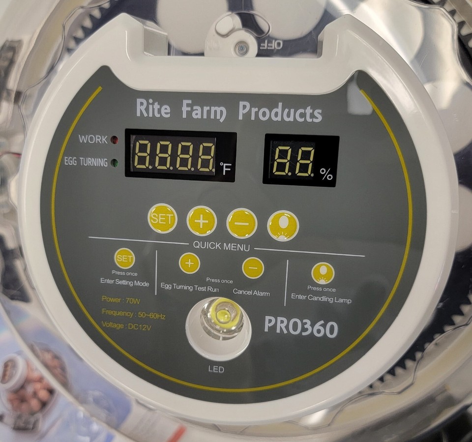 PRO 360 RITE FARM PRODUCTS 21 EGG CHICKEN INCUBATOR & HATCHER & 2 ...