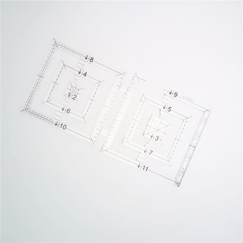 Set of 2 Quilting Square Ruler Sewing Template Aryclic Double Strip ...