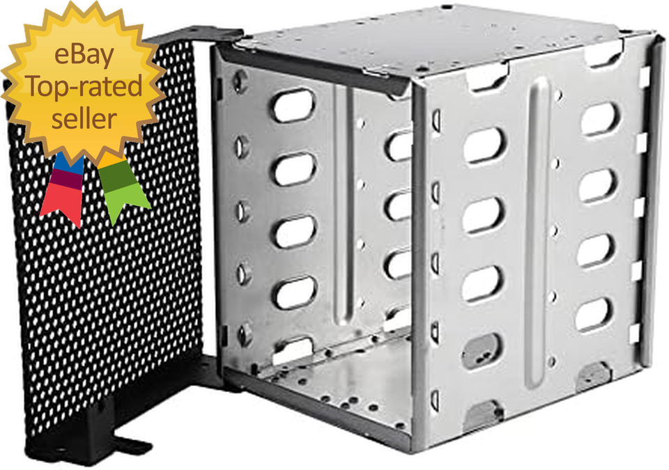 Stainless Steel Hard Drive Cage 5.25" to 5X 3.5 SAS SATA HDD Cage | eBay