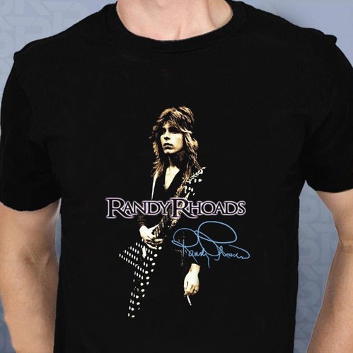 Vintage Randy Rhoads Guitarist Cotton Black S-4XL Unisex Classic Shirt ...