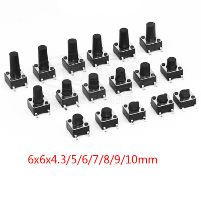 6x6mm 4 Pins SMD SMT Panel PCB Micro Momentary Tactile Tact Button ...