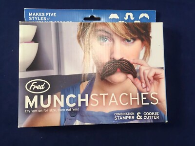 Genuine Fred Munchstaches Cookie Cutter; Combination Stamper/Cutter NIB 5 Pcs | eBay