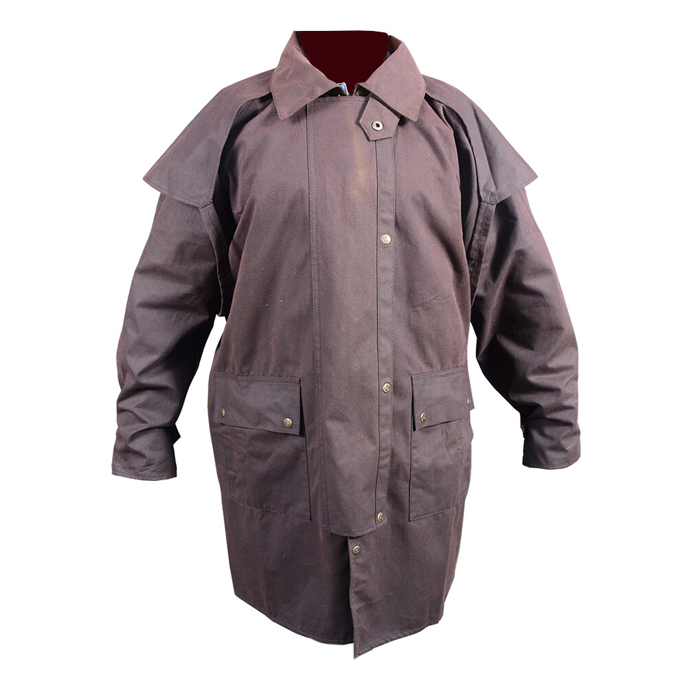 HI HILASON Outerwear Short Length Lightweight Waterproof Oilskin Duster ...