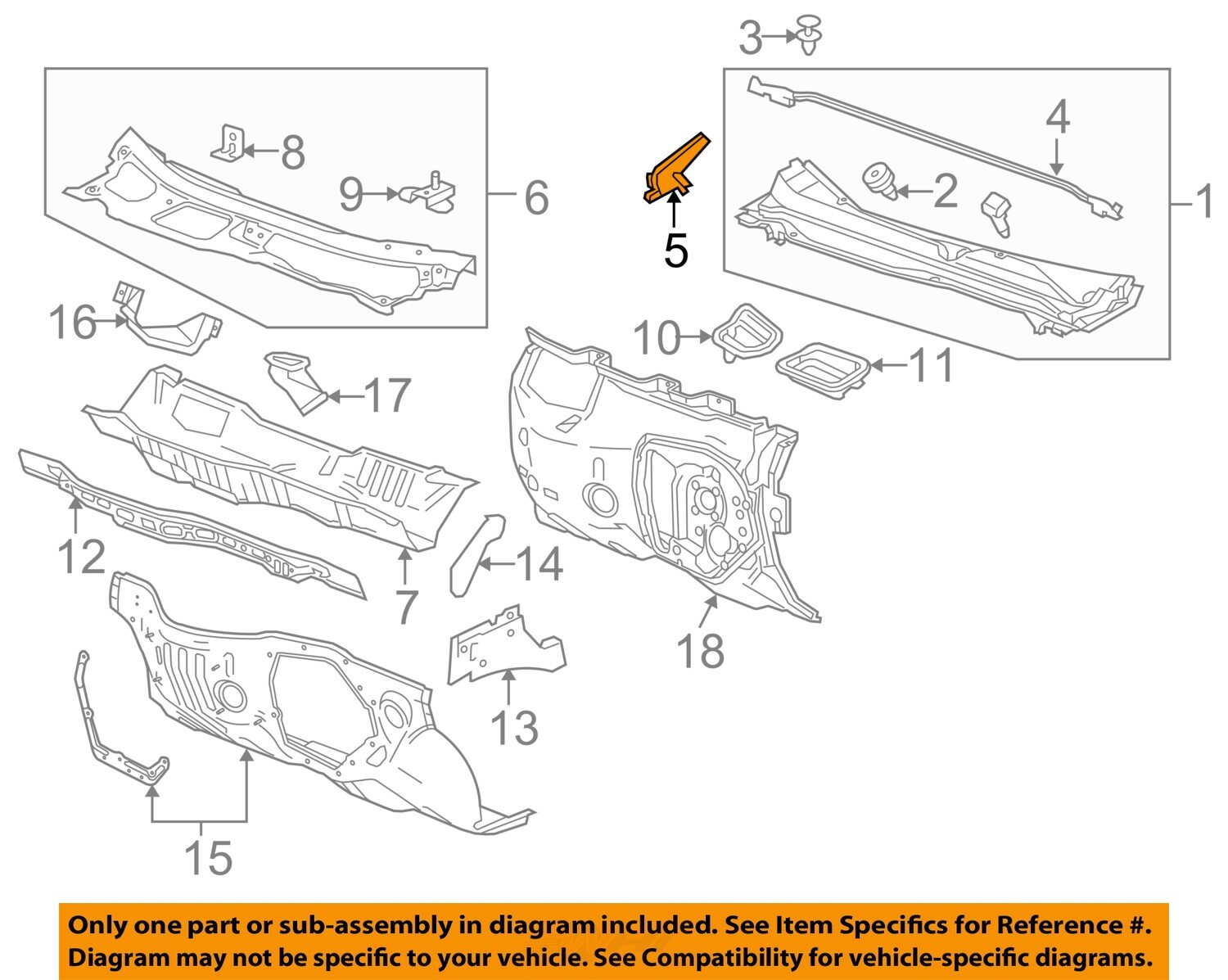 GM OEM 10-17 Terrain Cowl Cowl-Side Extn 20897361 | eBay