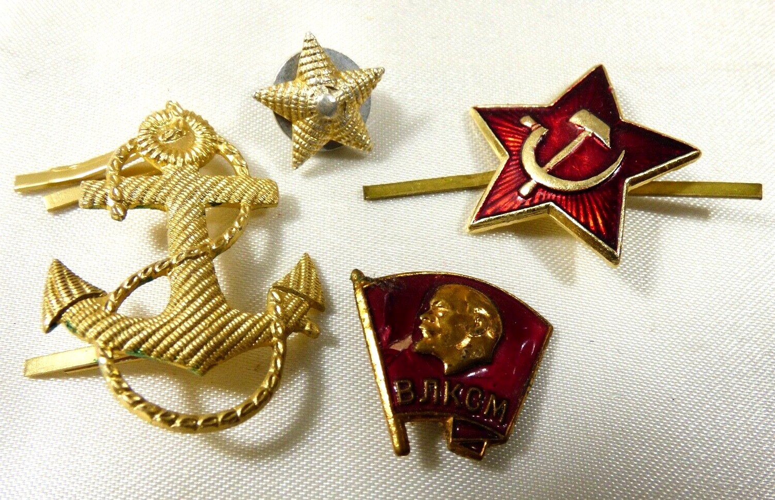 lot of 4 USSR Soviet Russian Moscow Pin Lapel Anchor Star Flag Lenin | eBay