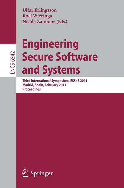 Engineering Secure Software And Systems von Roel Wieringa Úlfar Erlingsson Nicola Zannone (2011 ...