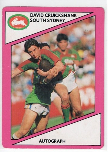 1988 SCANLENS Rugby League - #36 DAVID CRUIKSHANK - SOUTH SYDNEY ...