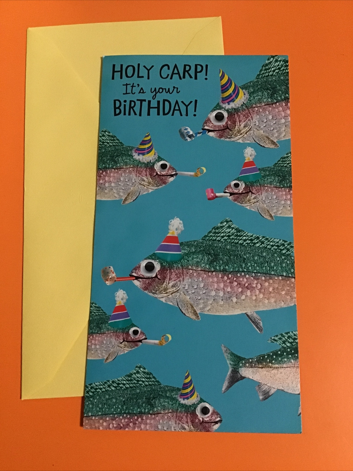 Holy Carp! It’s Your Birthday Bass Fishing Funny 4”X8” Hallmark ...