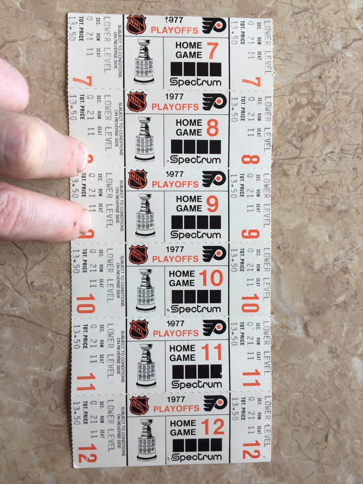 1976-77 Stanley Cup Playoff Flyers Home Phantom Ticket @ Spectrum B | eBay