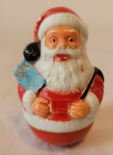 Vintage Plastic Roly Poly Santa Claus 3" Tall Made in Hong Kong | eBay