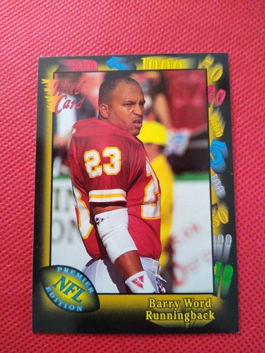 BARRY WORD - 1991 Wild Card NFL #26 Parallel 10 Stripe Kansas City ...