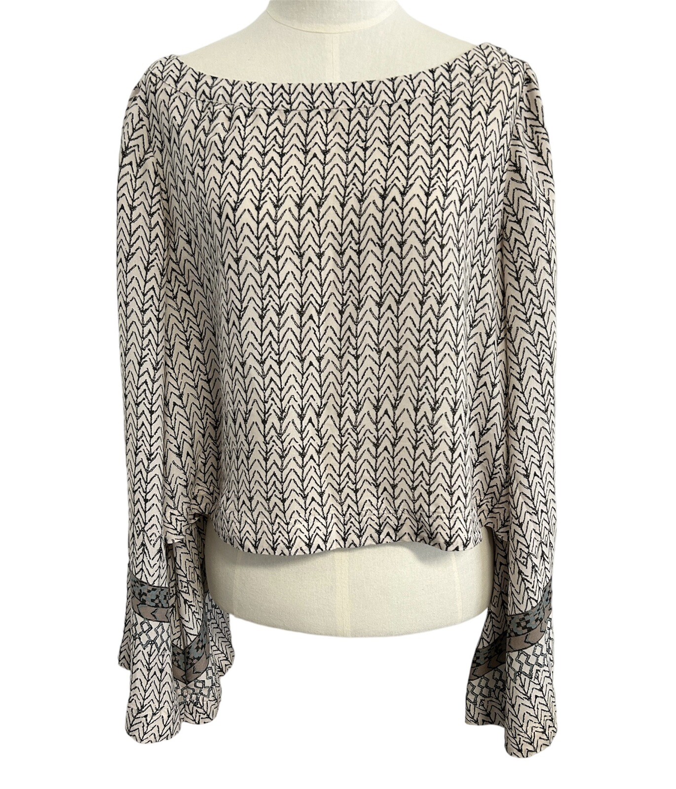 Free People wide bell sleeve crop long sleeve top wom… - Gem